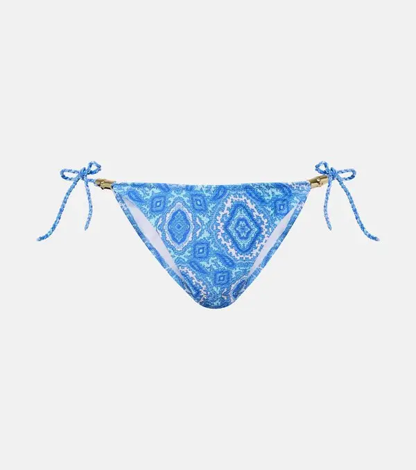Heidi Klein Mykonos Printed Bikini Bottom - Blue