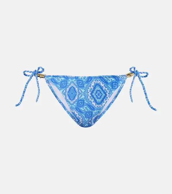 Heidi Klein Mykonos Printed Bikini Bottoms - Blue