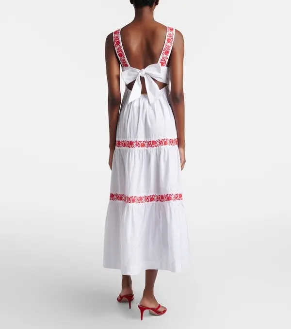 Heidi Klein Petalia Embroidered Cotton Midi Dress