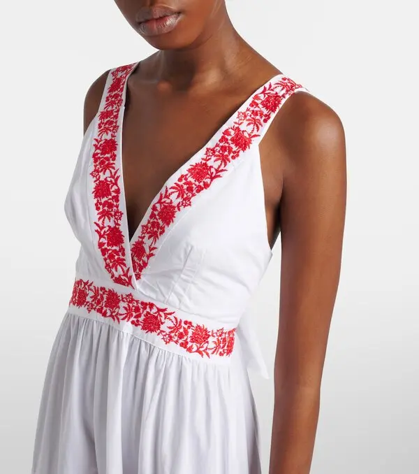 Heidi Klein Petalia Embroidered Cotton Midi Dress