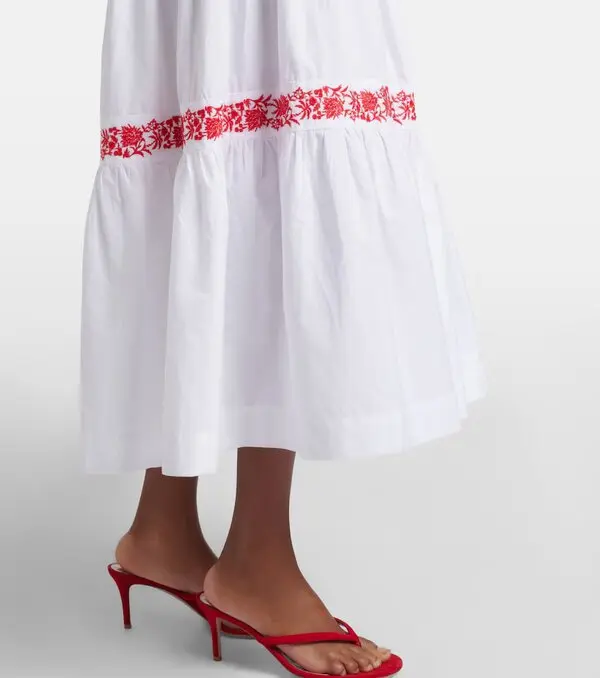 Heidi Klein Petalia Embroidered Cotton Midi Dress