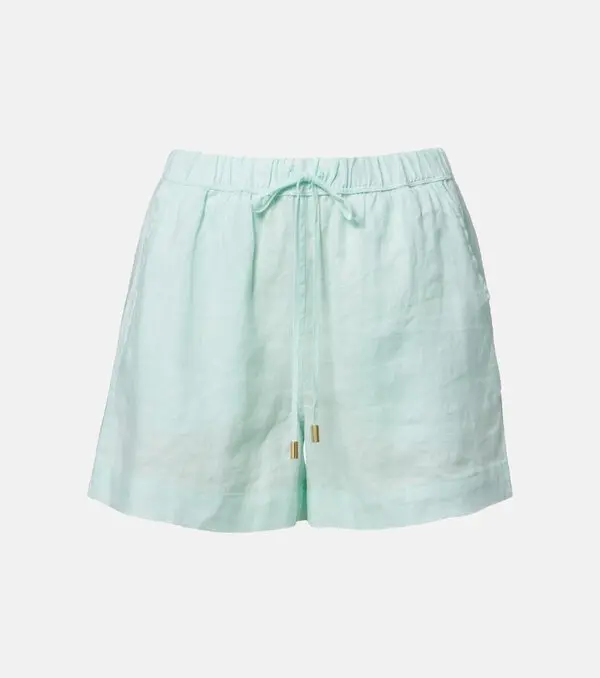 Heidi Klein Corfu Linen Shorts - Blue
