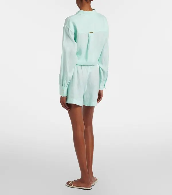 Heidi Klein Corfu Linen Shorts - Blue