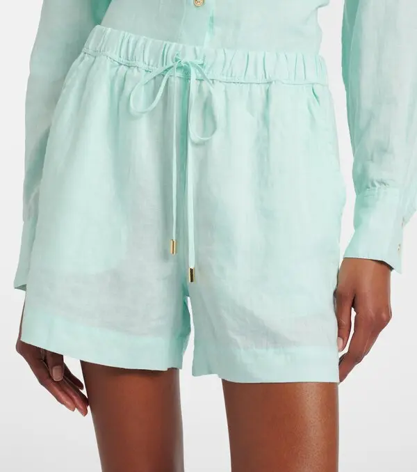 Heidi Klein Corfu Linen Shorts - Blue