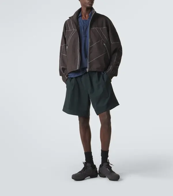 KIKO KOSTADINOV Kyan Wool-blend Shorts - Green