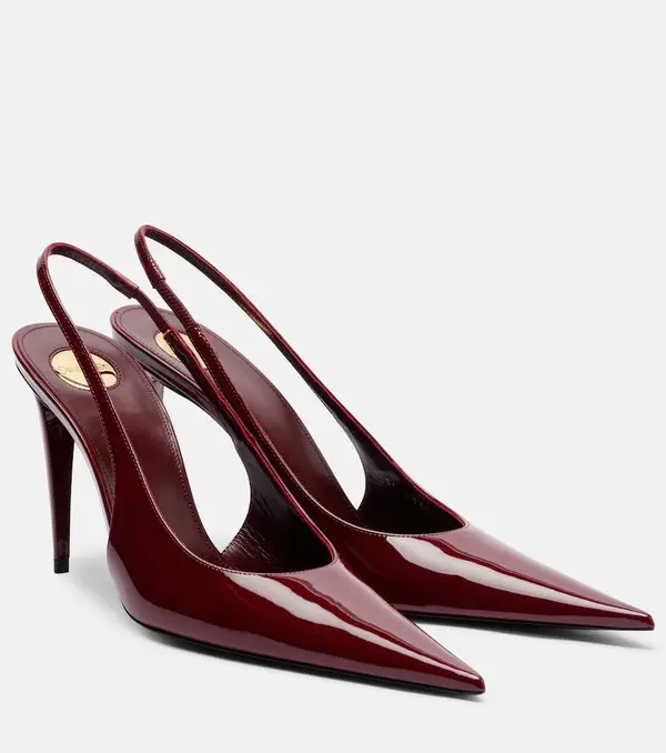 Saint Laurent Guermantes 95 Leather Slingback Pumps
