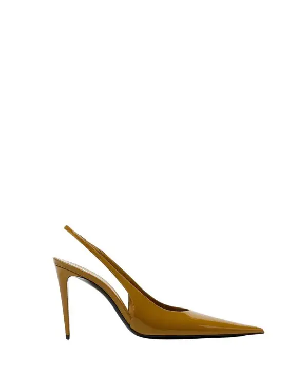 Saint Laurent Patent Leather Slingback Pumps - Green