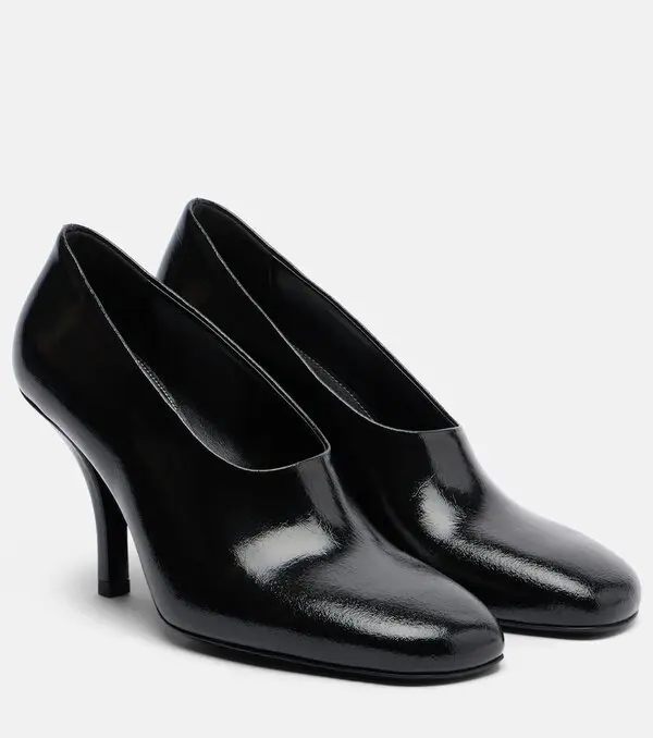 TOTEME Leather Pumps With Square Toe And Buckle-fastening Ankle Strap - Black