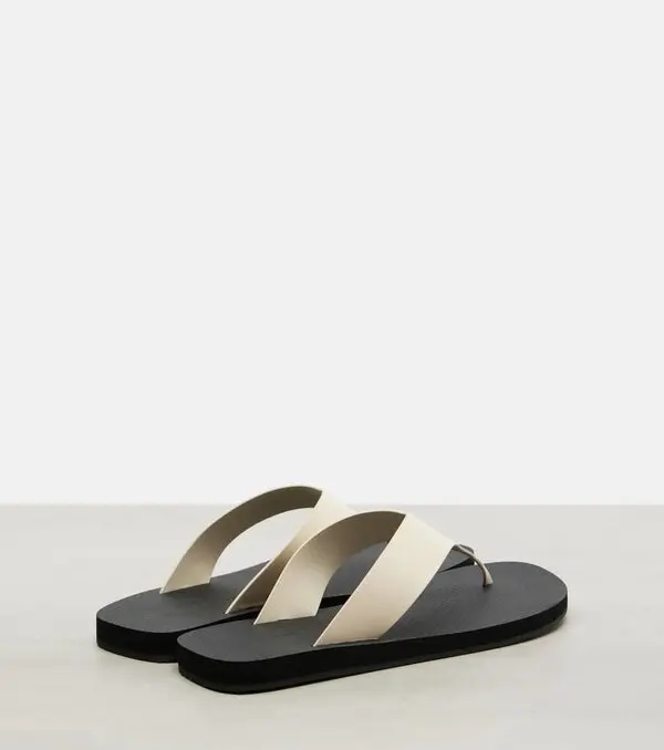 THE ROW Dune Leather Thong Sandals - White