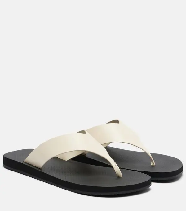 THE ROW Dune Leather Thong Sandals - White
