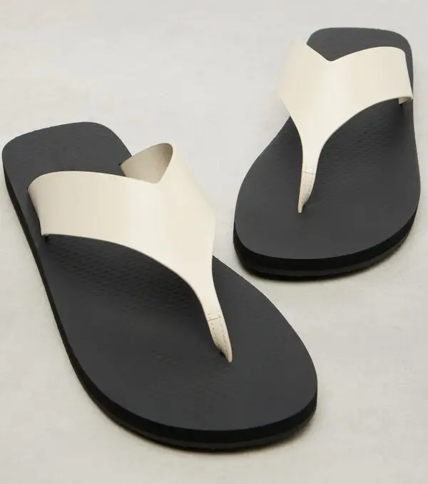 THE ROW Dune Leather Thong Sandals - White