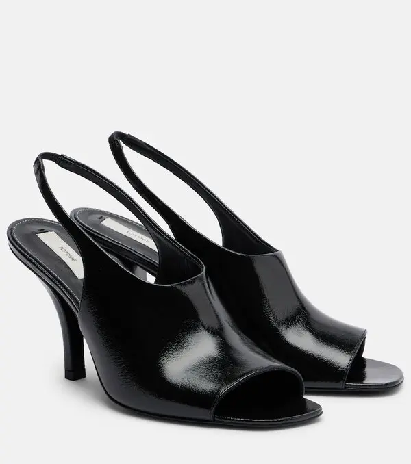TOTEME Contour Leather Slingback Sandals - Black