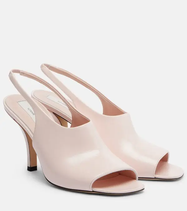 TOTEME Leather Slingback Sandals - Pink