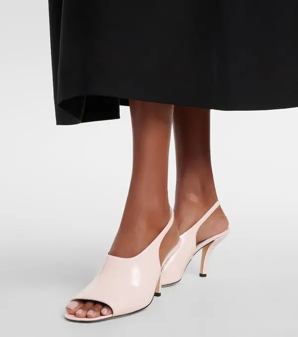 TOTEME Leather Slingback Sandals - Pink