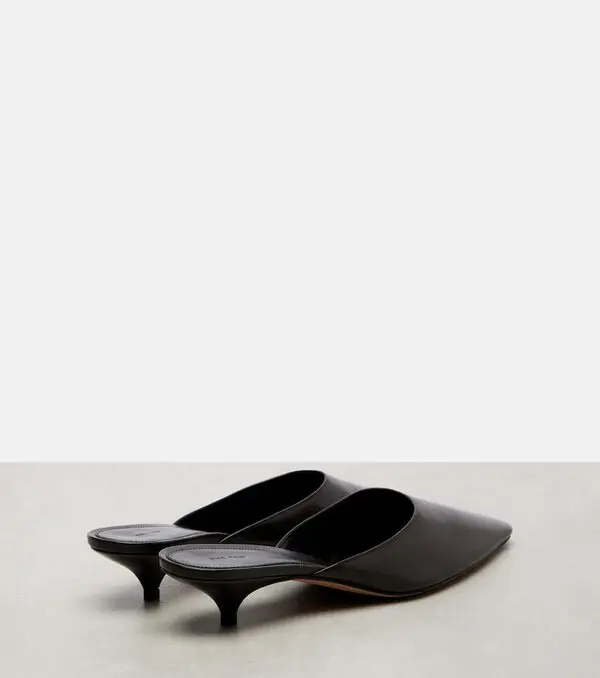 THE ROW Liisa Leather Mules - Brown