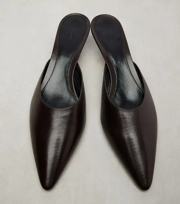 THE ROW Liisa Leather Mules - Brown