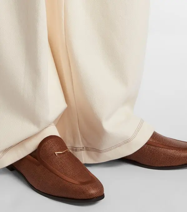 Max Mara Amito Raffia Mules - Brown