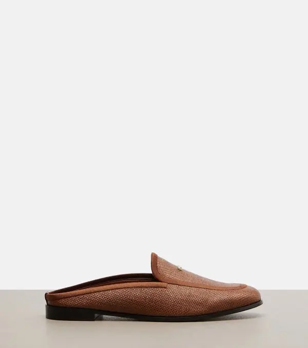 Max Mara Amito Raffia Mules - Brown