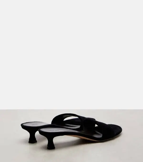 THE ROW Combo Leather Slides