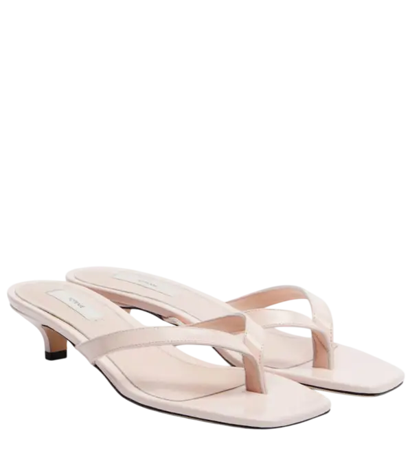 TOTEME Leather Thong Sandals - Pink