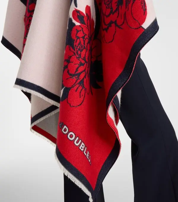 La DoubleJ Soul Floral Wool And Silk Poncho