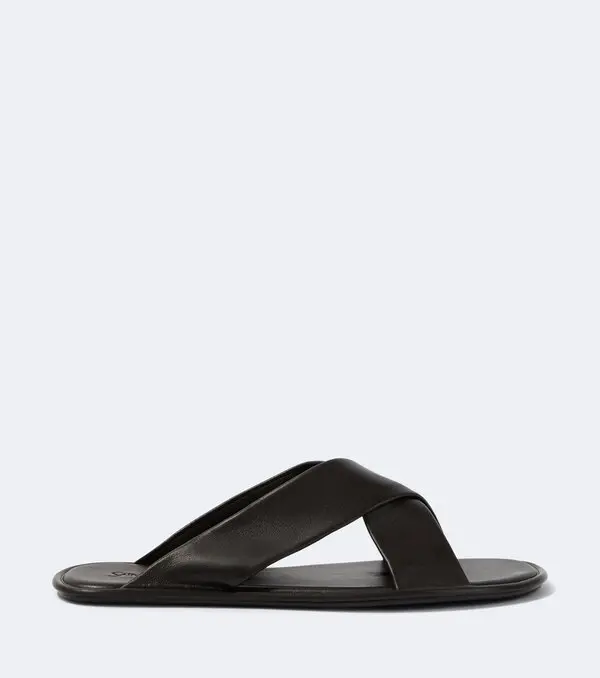 Saint Laurent Carlyle Leather Sandals - Brown