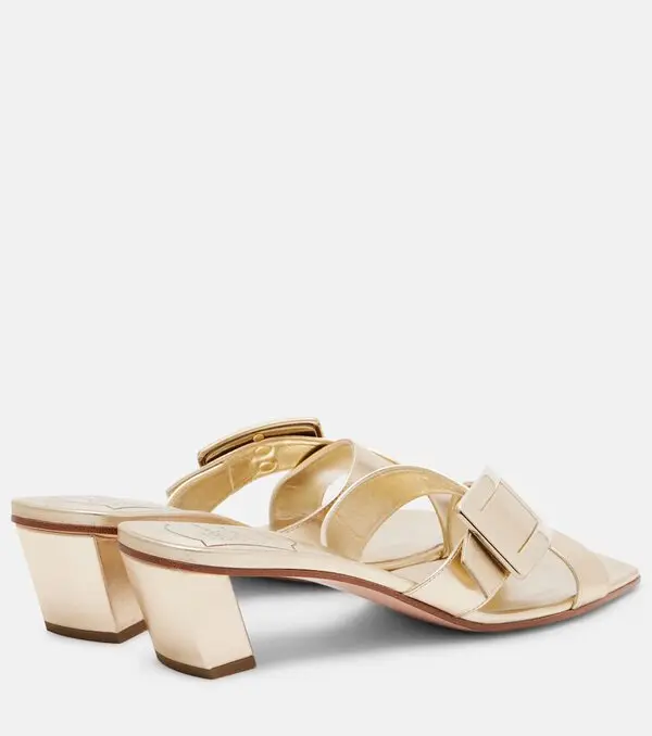 ROGER VIVIER Metallic Leather Sandals - Gold