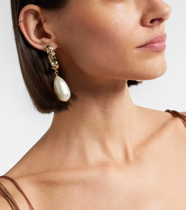 Saint Laurent Embellished Drop Earrings