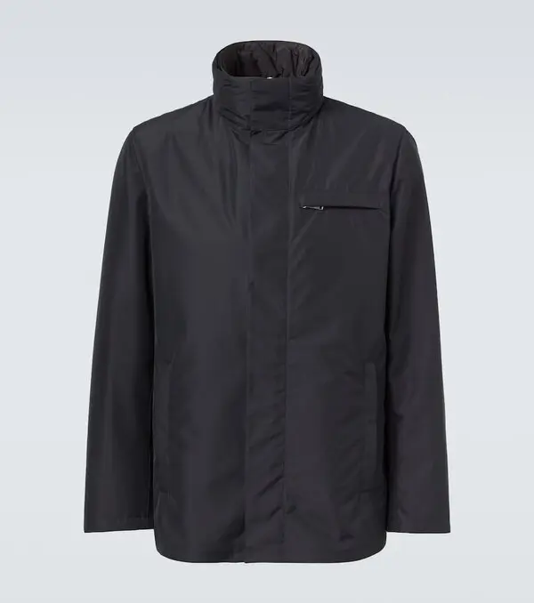 Prada Re-nylon Zip-up Jacket - Black