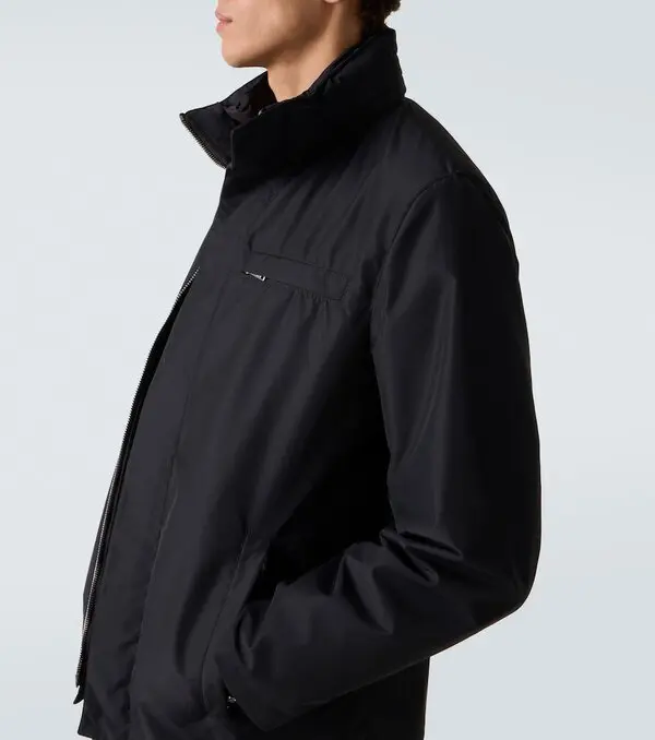 Prada Re-nylon Zip-up Jacket - Black