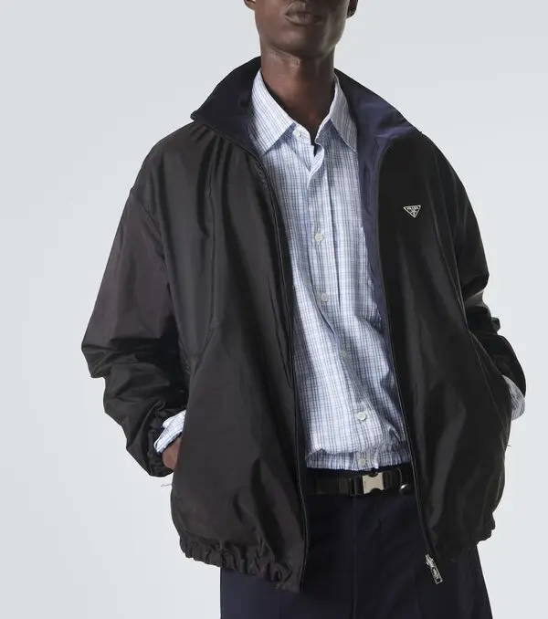 Prada Re-nylon Hooded Zip-up Jacket - Black
