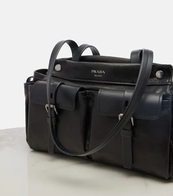 Prada Route Leather Tote Bag