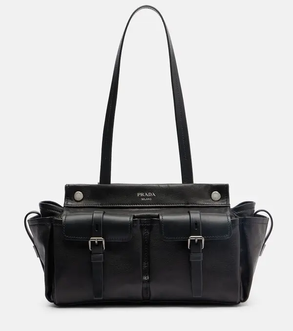 Prada Leather Tote Bag - Black
