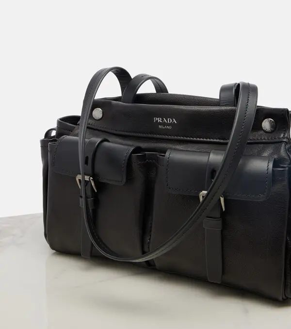 Prada Leather Tote Bag - Black