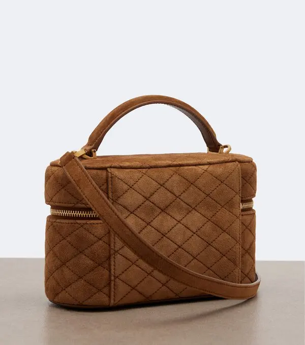 Saint Laurent Gaby Mini Quilted Vanity Bag - Brown