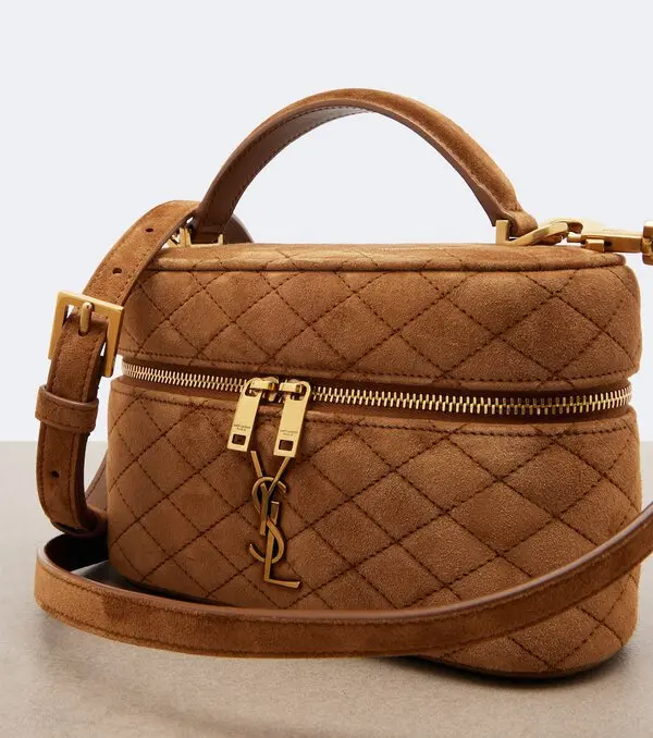 Saint Laurent Gaby Mini Quilted Vanity Bag - Brown