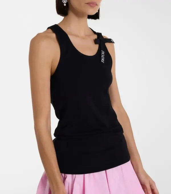 PATOU Logo Bow-detail Tank Top - Black