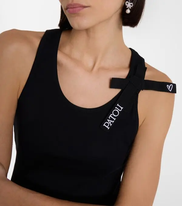 PATOU Logo Bow-detail Tank Top - Black