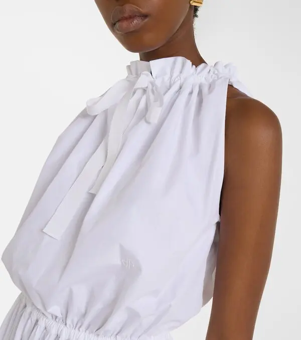 PATOU Gathered Cotton Midi Dress