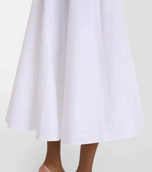 PATOU Gathered Cotton Midi Dress