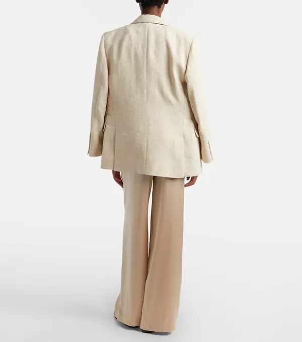 Brunello Cucinelli Silk-blend Wide-leg Pants - Beige