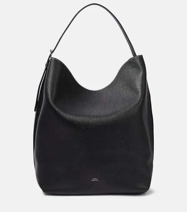 TOTEME Belted Leather Tote Bag - Black