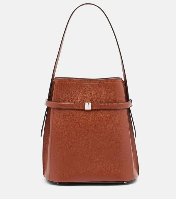 TOTEME Belted Leather Tote Bag - Brown