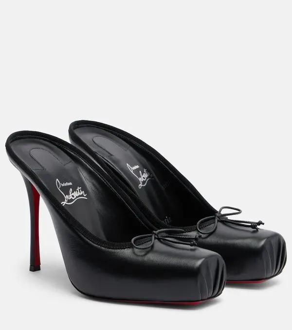 CHRISTIAN LOUBOUTIN Cassia Leather Mules - Black