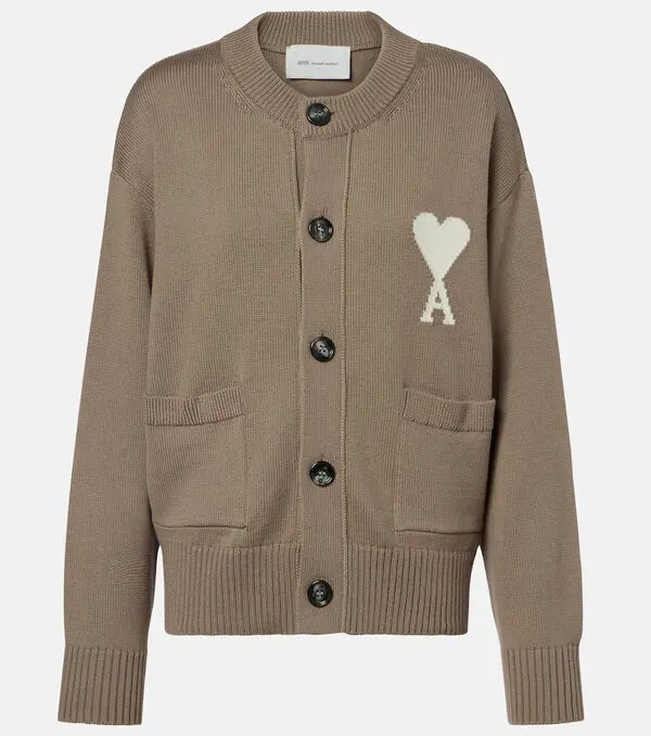 AMI Paris De Coeur Cardigan - Beige