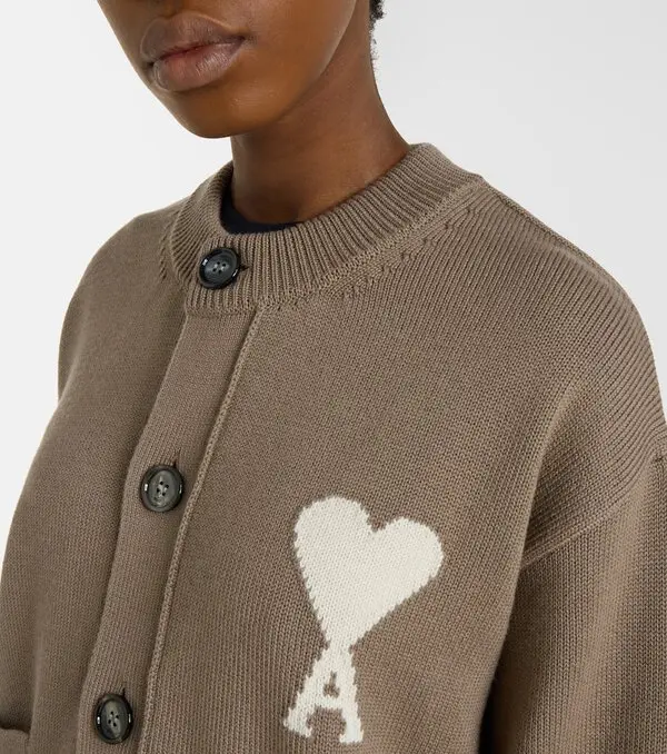 AMI Paris De Coeur Cardigan - Beige