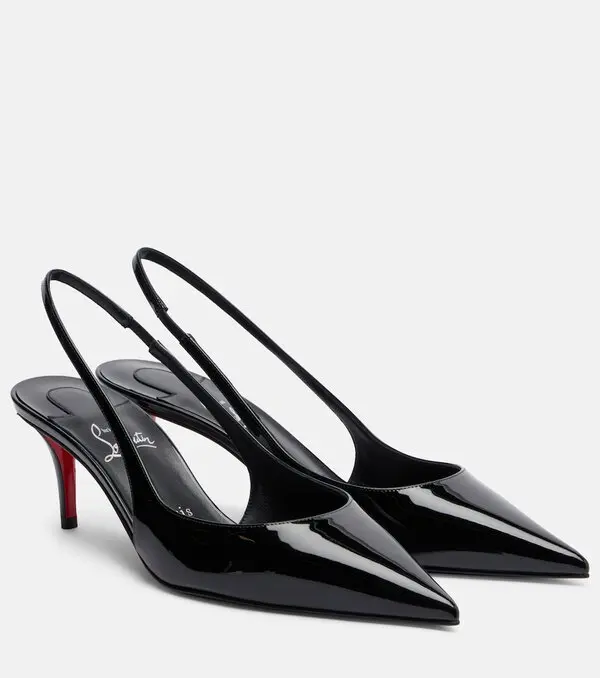 CHRISTIAN LOUBOUTIN Miss Z 60 Patent Leather Slingback Pumps - Black