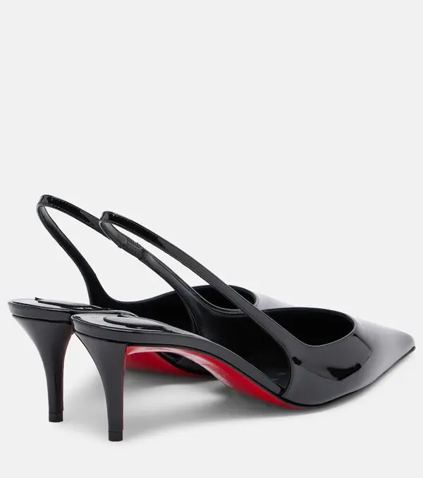 CHRISTIAN LOUBOUTIN Miss Z 60 Patent Leather Slingback Pumps - Black