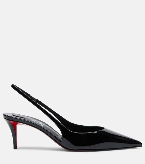 CHRISTIAN LOUBOUTIN Miss Z 60 Patent Leather Slingback Pumps - Black