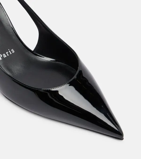 CHRISTIAN LOUBOUTIN Miss Z 60 Patent Leather Slingback Pumps - Black